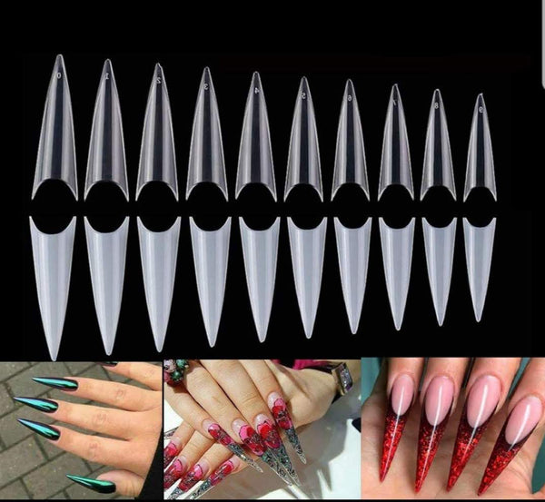 Stiletto Nails For Long, Sharp, Dramatic Nail Shapes!!